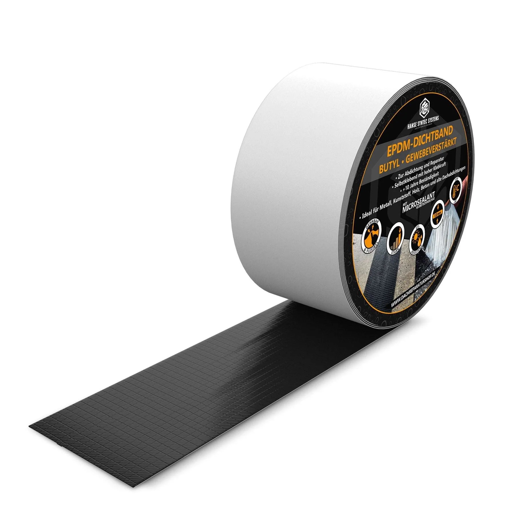 Experte für EPDM Dachfolie, Kleber & Zubehör - EPDM Butyl-Abdichtungsband gewebeverstärkt